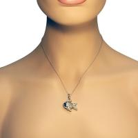 China Sterling Silver Blue Sea Turtle Pendant Necklace Jewelry for Women Ladies Turtle Animal Earings for sale
