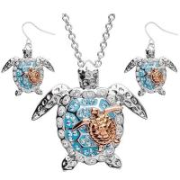 China Sterling Silver Blue Sea Turtle Pendant Necklace Jewelry for Women Ladies Turtle Animal Earings for sale