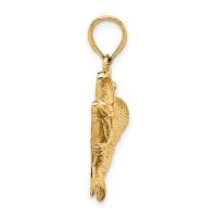 China 10k Yellow Gold Dolphin Charm Necklace Pendant Fish Sea Life Fine Jewelry For Women Gifts For Her for sale