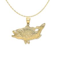 China 10K Yellow Gold Polished Engraved Dolphins Pendant Charm With 14K Yellow Gold Lightweight Rope Chain Necklace for sale