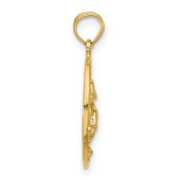 China Carat in Karats 10K Yellow Gold Open Mouth Bass Fish Pendant Charm With 14K Yellow Gold Lightweight Rope Chain Necklace for sale