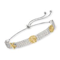 China Ross-Simons Three-Tone Sterling Silver Sea Life Bolo Bracelet for sale