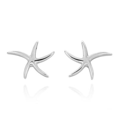 China Aera Vida Sea Life Ocean Starfish Shining Star Sterling Silver Post Stud Earrings for sale
