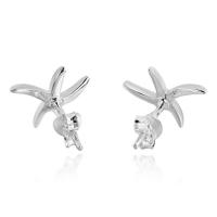 China Aera Vida Sea Life Ocean Starfish Shining Star Sterling Silver Post Stud Earrings for sale