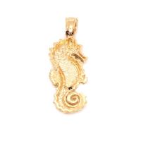 China 925 Sterling Silver Gold Plated Enameled Cubic Zirconia Cz Seahorse 18 Inch Chain Necklace Pendant Charm Sea Life for sale