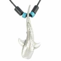 China 925 Sterling Silver 3D Blue White Enamel Fish Charm Pendant Necklace for sale