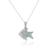 China 925 Sterling Silver 3D Enamel Dolphin Charm Pendant Necklace for sale