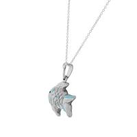 China 925 Sterling Silver 3D Enamel Dolphin Charm Pendant Necklace for sale
