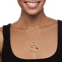 China 18kt Gold Over Sterling Silver Sea Life Link Beautiful Necklace For Women for sale