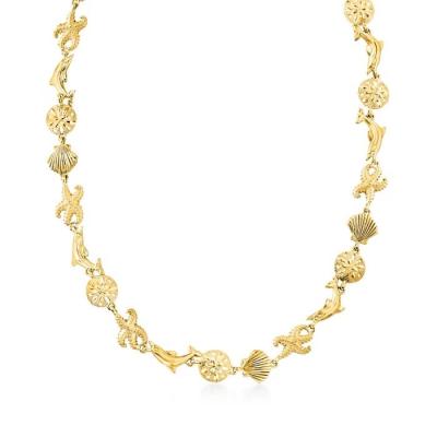 China 18kt Gold Over Sterling Silver Sea Life Link Beautiful Necklace For Women for sale