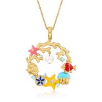 China Italian Turquoise Murano Glass Starfish Necklace with 18kt Gold Over Sterling for sale