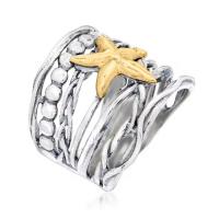 China Sterling Silver and 14kt Yellow Gold Multi-Row Starfish Ring for sale