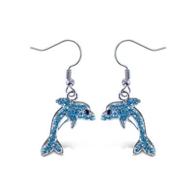 China 1Puzzled Sparkling Dolphin Necklace and Earrings Set Charming Necklace and Earring Set - Ocean for sale