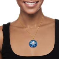 China Italian Murano Glass Starfish Pendant In 18kt Gold Over Sterling for sale
