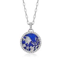 China Italian Murano Glass Starfish Pendant In 18kt Gold Over Sterling for sale