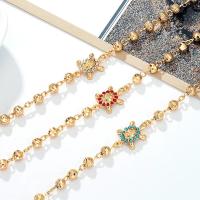 China Gold Plated Inlaid Multicolor Zircon Laser Beaded Turtle Charm Bracelet For Kids for sale