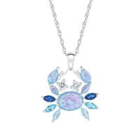 China Created Opal / Created Sapphire Sea Life Pendant , Created Topaz Crazy Crab Pendant for sale