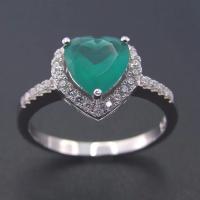 China Hot Sale 925 Sterling Silver Heart Shaped Green Zircon Jewelry Sets for Fashion Woman Gift for sale