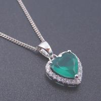 China Hot Sale 925 Sterling Silver Heart Shaped Green Zircon Jewelry Sets for Fashion Woman Gift for sale