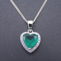China Fashion 10MM Trillion Cut Mystic Topaz Pendant Necklace CZ Stone Multi Color Dainty Chain Necklace for sale