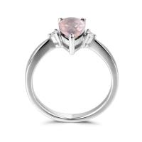 China Sterling Silver Green Spinel Ring Fashionable Pear Shape Solitaire Wedding Engagement Ring for sale