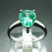 China Sterling Silver Green Spinel Ring Fashionable Pear Shape Solitaire Wedding Engagement Ring for sale