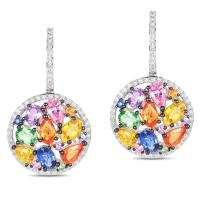 China 925 Sterling Silver Colorful CZ Jewelry Multi color CZ Flower Pendant for sale