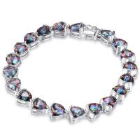 China Wholesale 925 Sterling Silver Trillion Cut Mystic Topaz Tennnis Bracelet for sale
