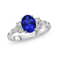 China 925 Sterling Silver Wholesale Tanzanite Ring Oval Cut Blue Stone Tanzanite Wedding Engagement Ring for sale