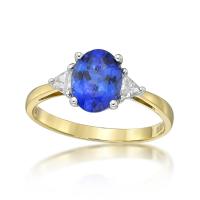 China 925 Sterling Silver Wholesale Tanzanite Ring Oval Cut Blue Stone Tanzanite Wedding Engagement Ring for sale