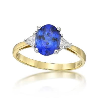 China 925 Sterling Silver Wholesale Tanzanite Ring Oval Cut Blue Stone Tanzanite Wedding Engagement Ring for sale