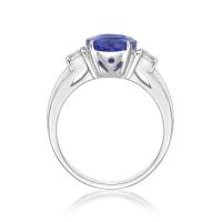 China 925 Sterling Silver Wholesale Tanzanite Ring Oval Cut Blue Stone Tanzanite Wedding Engagement Ring for sale