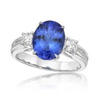 China 925 Sterling Silver Wholesale Tanzanite Ring Oval Cut Blue Stone Tanzanite Wedding Engagement Ring for sale