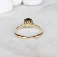 China 925 Sterling Silver 14K Gold Jewelry Tanzanite Ring Round Brilliant Cut Tanzanite Diamond Solitaire Ring for sale
