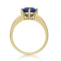 China 925 Sterling Silver 14K Gold Jewelry Tanzanite Ring Round Brilliant Cut Tanzanite Diamond Solitaire Ring for sale