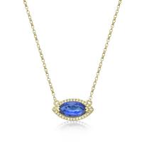 China 925 Sterling Silver Yellow Gold Plated Oval Cut Tanzanite Bracelet for sale