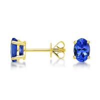 China 925 Sterling Silver Blue Color Tanzanite Stone Jewelry Double Pear Shaped Earrings for sale