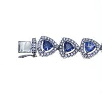 China Fashion Jewelry 925 Sterling Silver Trillion Cut Tanzanite Tennis Bracelet for sale
