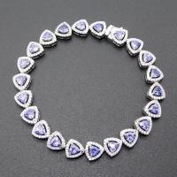 China Wholesale 925 Sterling Silver Rose Gold Plated Eye Tanzanite Bracelet for sale