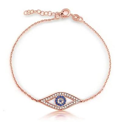 China Wholesale 925 Sterling Silver Rose Gold Plated Eye Tanzanite Bracelet for sale