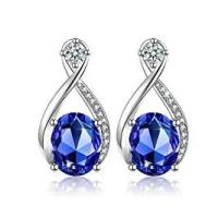 China 925 Sterling Silver Ring Pendant Earring Halo Oval Shape Tanzanite Jewelry Sets for sale