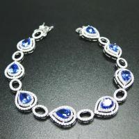 China Pear Cut Tanzanite Silver Amazing Quality Bracelet For Women for sale