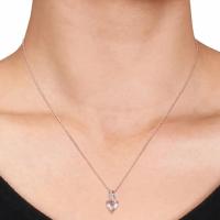 China New Design Rose Gold Plated Morganite Stones Women Gift Wedding Pendant Necklace for sale