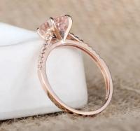 China New Design Rose Gold Plated Morganite Stones Women Gift Wedding Pendant Necklace for sale