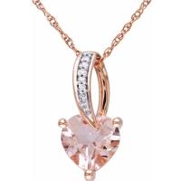 China New Design Rose Gold Plated Morganite Stones Women Gift Wedding Pendant Necklace for sale