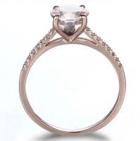 China New Design Rose Gold Plated Morganite Stones Women Gift Wedding Pendant Necklace for sale