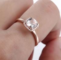 China 925 Sterling Silver Round Shape Rose Gold Platedt Morganite Cuff Earrings for sale