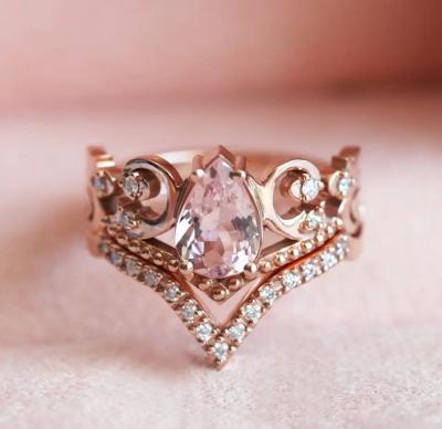 China Vintage Grateful S925 Rose Gold Antique Cz Engagement Rings Promise Anniversary Gift for sale