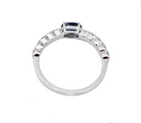 China Trendy S925 Sterling Silver Natural Jewelry Sapphire CZ Ring Simple Design For Ladies for sale