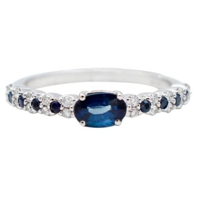 China Trendy S925 Sterling Silver Natural Jewelry Sapphire CZ Ring Simple Design For Ladies for sale